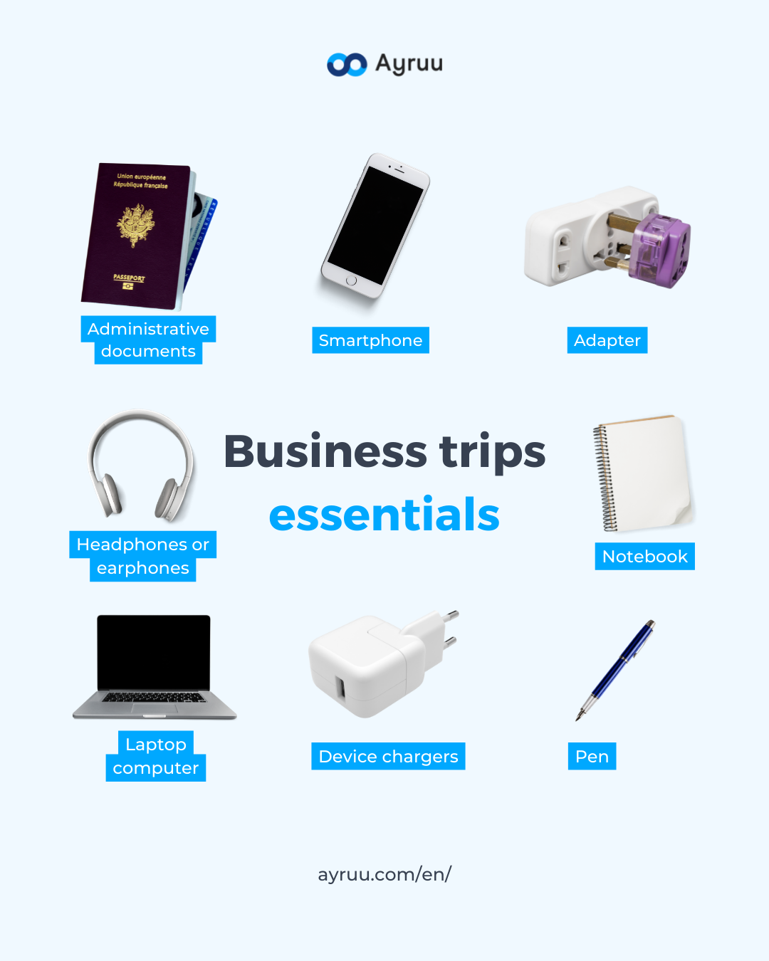 Business travel checklist and things to remember - Ayruu